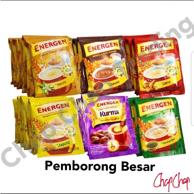 10.10 ! Energen 1sachet x 29gram Powered Cereal & Milk Drink Various ...