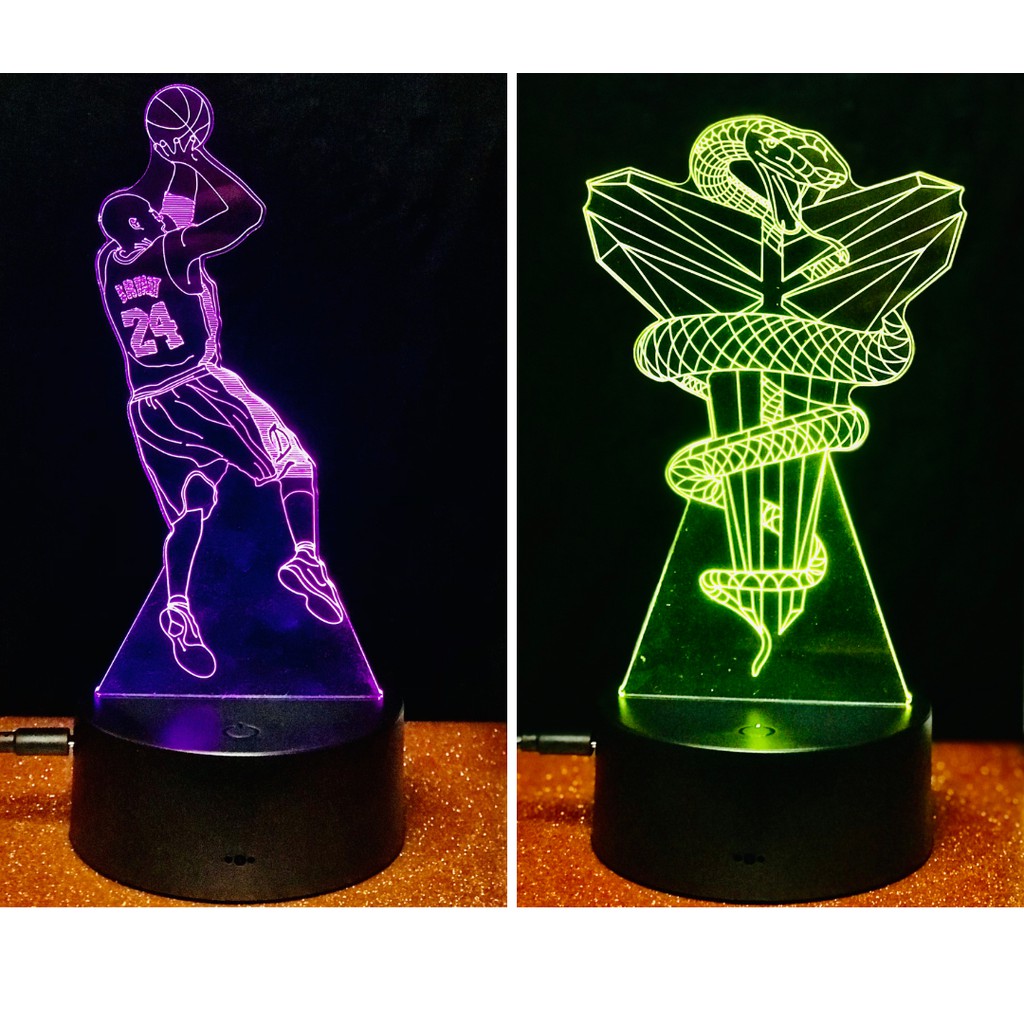 NBA / Kobe Bryant Designs Acrylic 3D Illusion LED Night Lamp | Shopee ...
