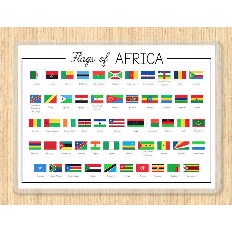 Montessori Posters - FLAGS OF THE CONTINENTS - 6 Continents - A4 Size ...