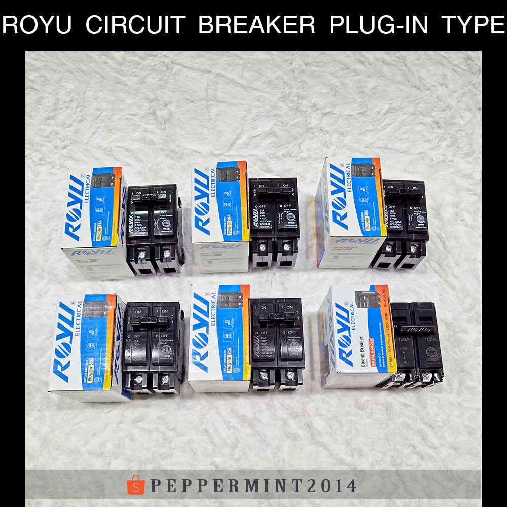 Royu Circuit Breaker Plug in Mechanical Lug Terminal 15A 20A 30A 40A ...