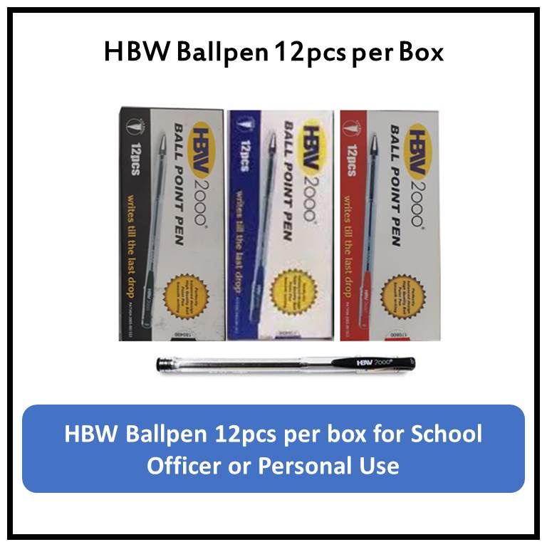 HBW Ballpen 12pcs per box for School Office or Personal Use | Shopee ...