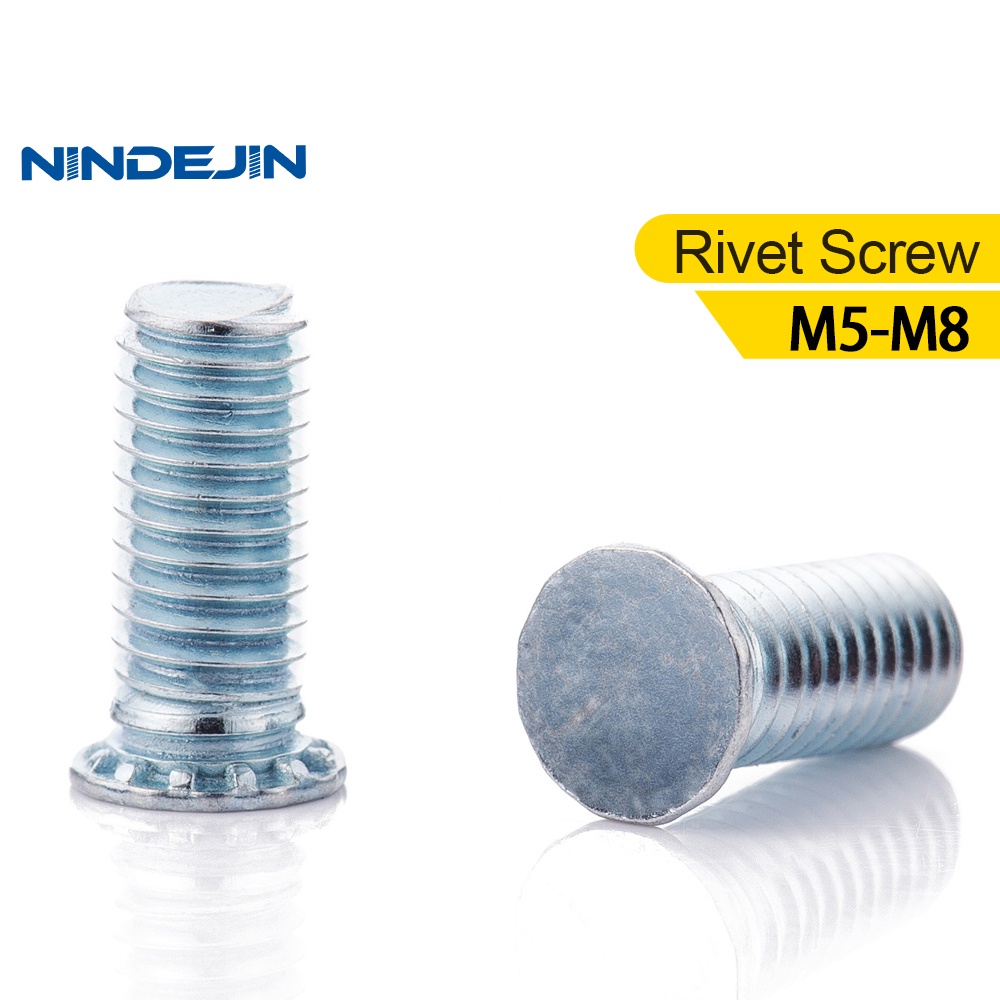 NINDEJIN M5 M6 M8 Blue And White Zinc Plated Pressure Riveting Screw ...