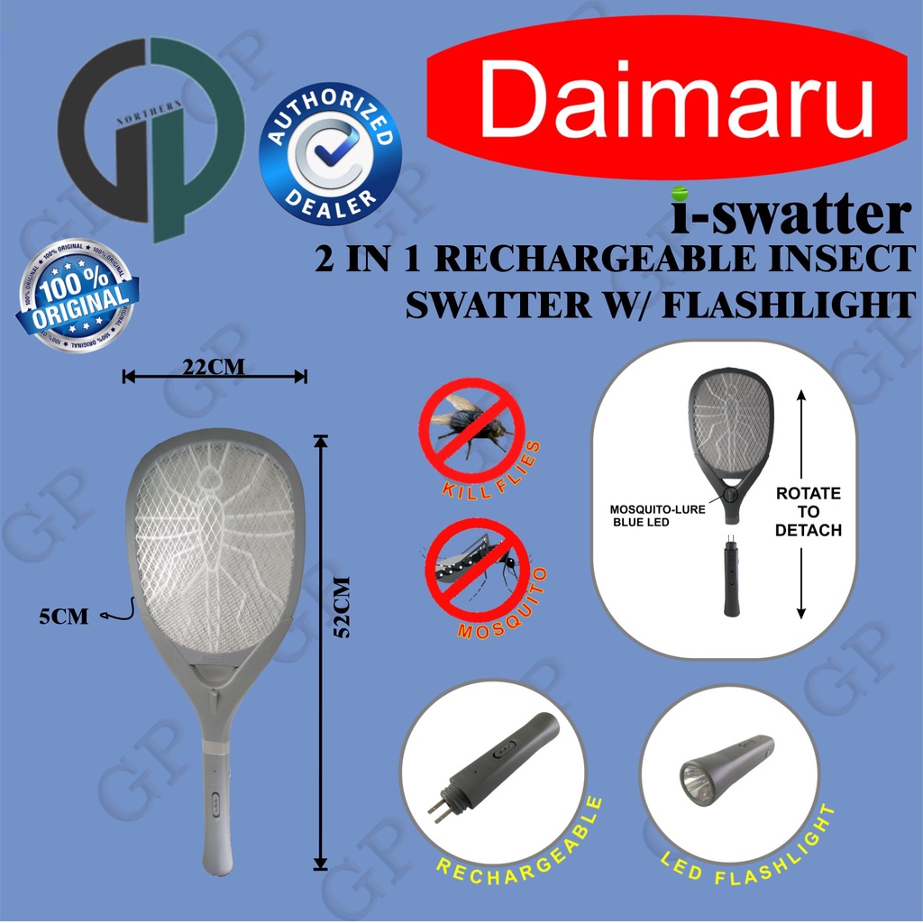 DAIMARU I-Swatter with Light, Rechargeable Insect Killer - GPNorthern ...