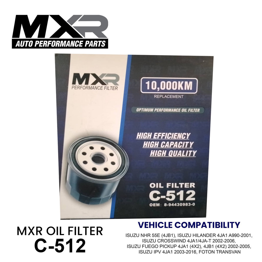 MXR OIL FILTER FOR FOTON TRANSVAN | Shopee Philippines