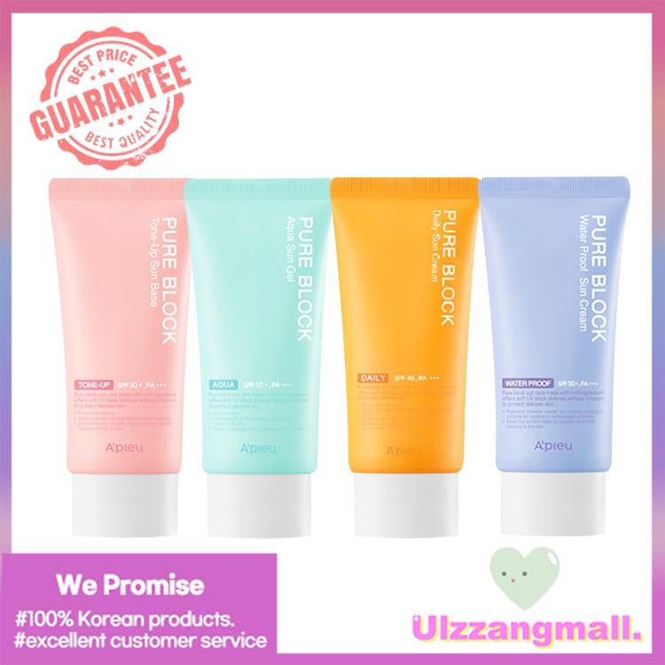 [APIEU] Pure Block Sun Care Collection (Tone Up Sun Base, Aqua Sun Gel ...
