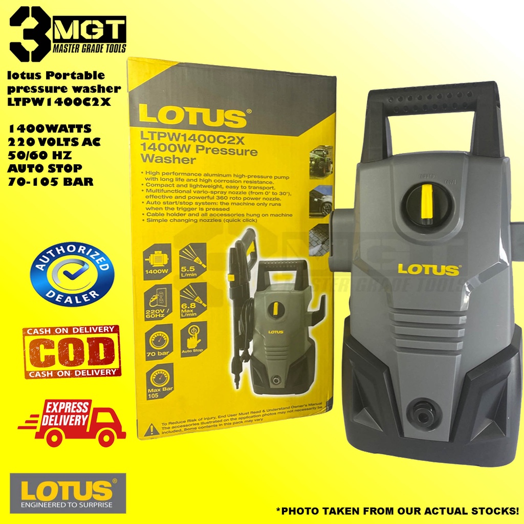 Lotus Pressure Washer 1400W LTPW1400C2X with Soap Bottle & Inlet Hose ...
