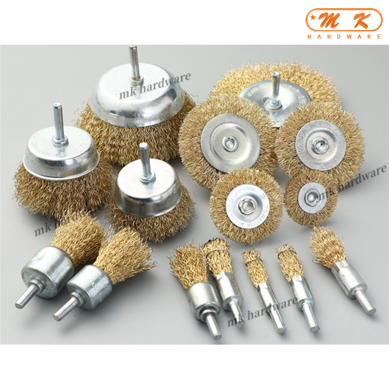 5 in 1 Steel Wire Polishing Wheel Grinder Cleaning Brush Tool Gold Tone ...