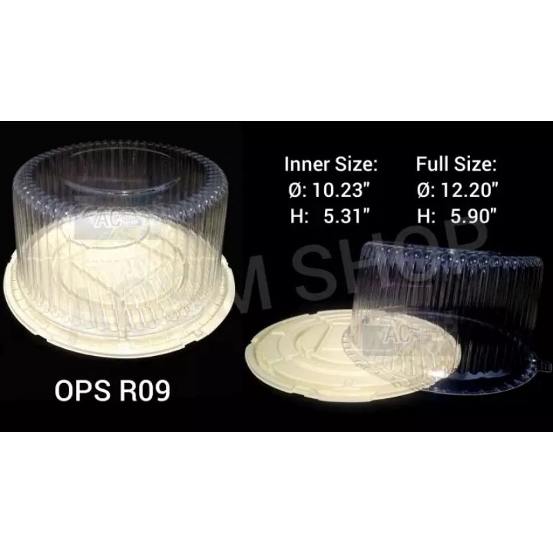 (10 pcs) 10" inch Round Clamshell OPS R09 - Cake container, Transparent ...