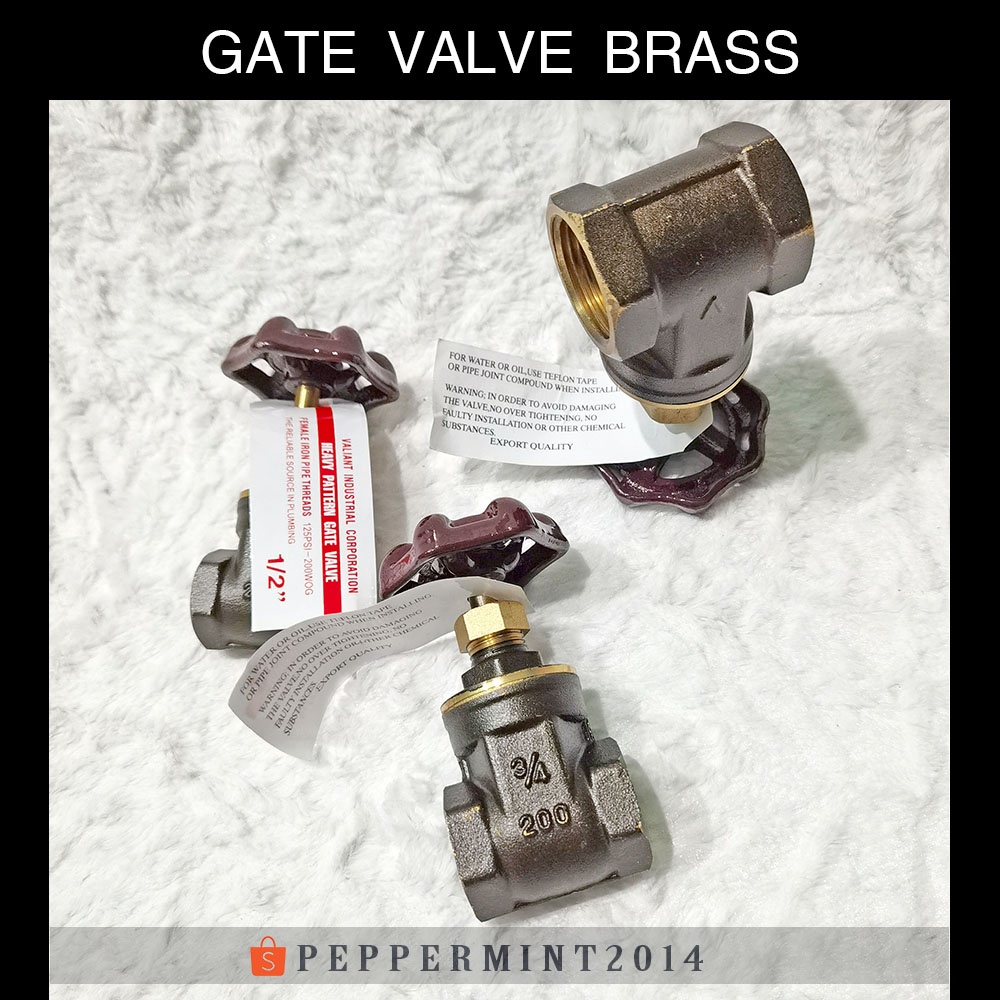 Gate Sluice Valve Valiant GI Water Plumbing Heavy Duty Brass Female ...