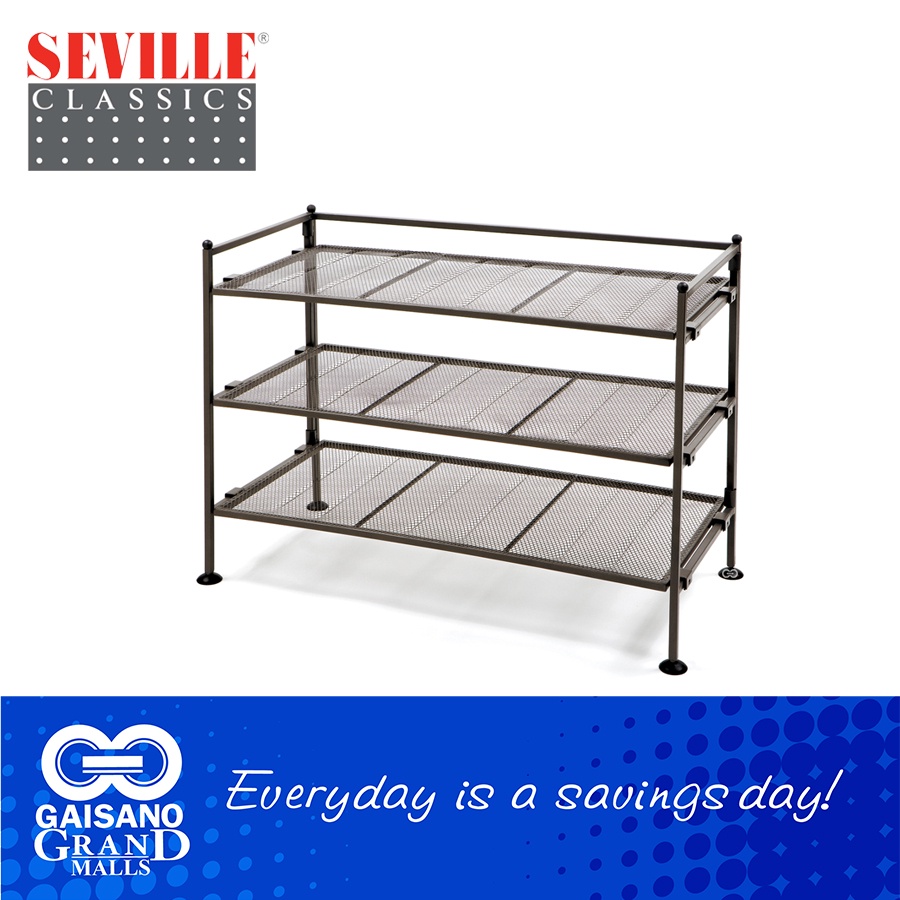 SEVILLE CLASSICS Shoe Rack 3-Tier Iron Mesh in Satin Bronze 773 Gaisano ...