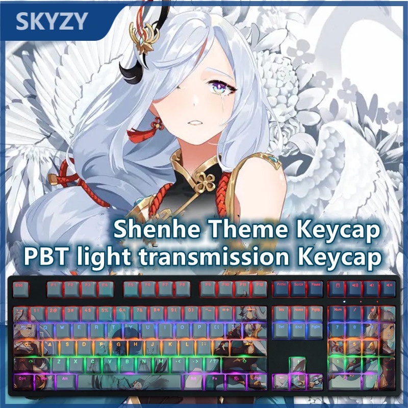Shenhe Keycap Cherry Profile Genshin Impact Anime PBT Dye Sub ...