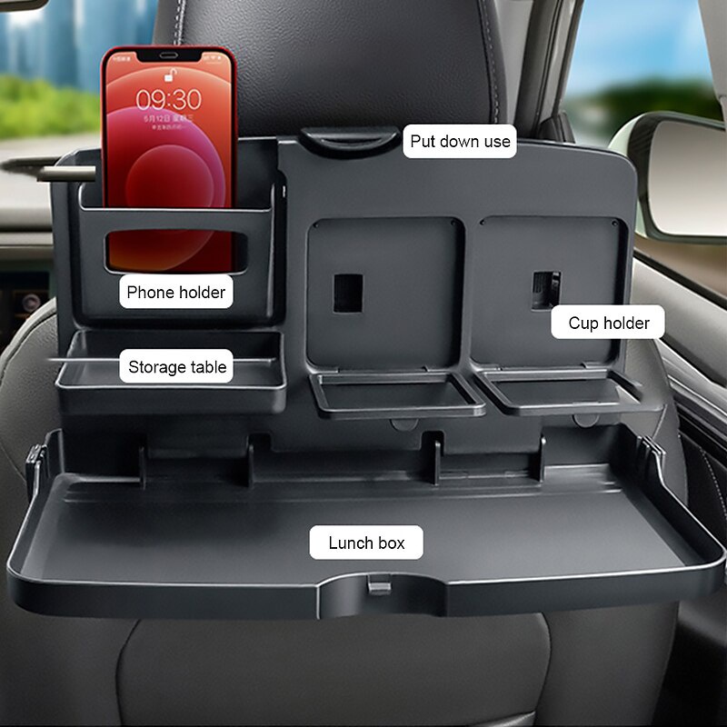 Universal Multifuntional Car Rear Seat Storage Folding Table Drink ...