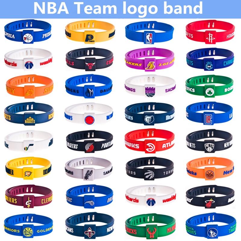 NBA Bracelet Basketball Silicone Adjustable Ball Team Logo Wristband ...