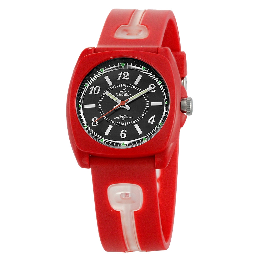 UniSilver TIME Iconiq Dreamer Women's Red Analog Rubber Watch KW1006 ...