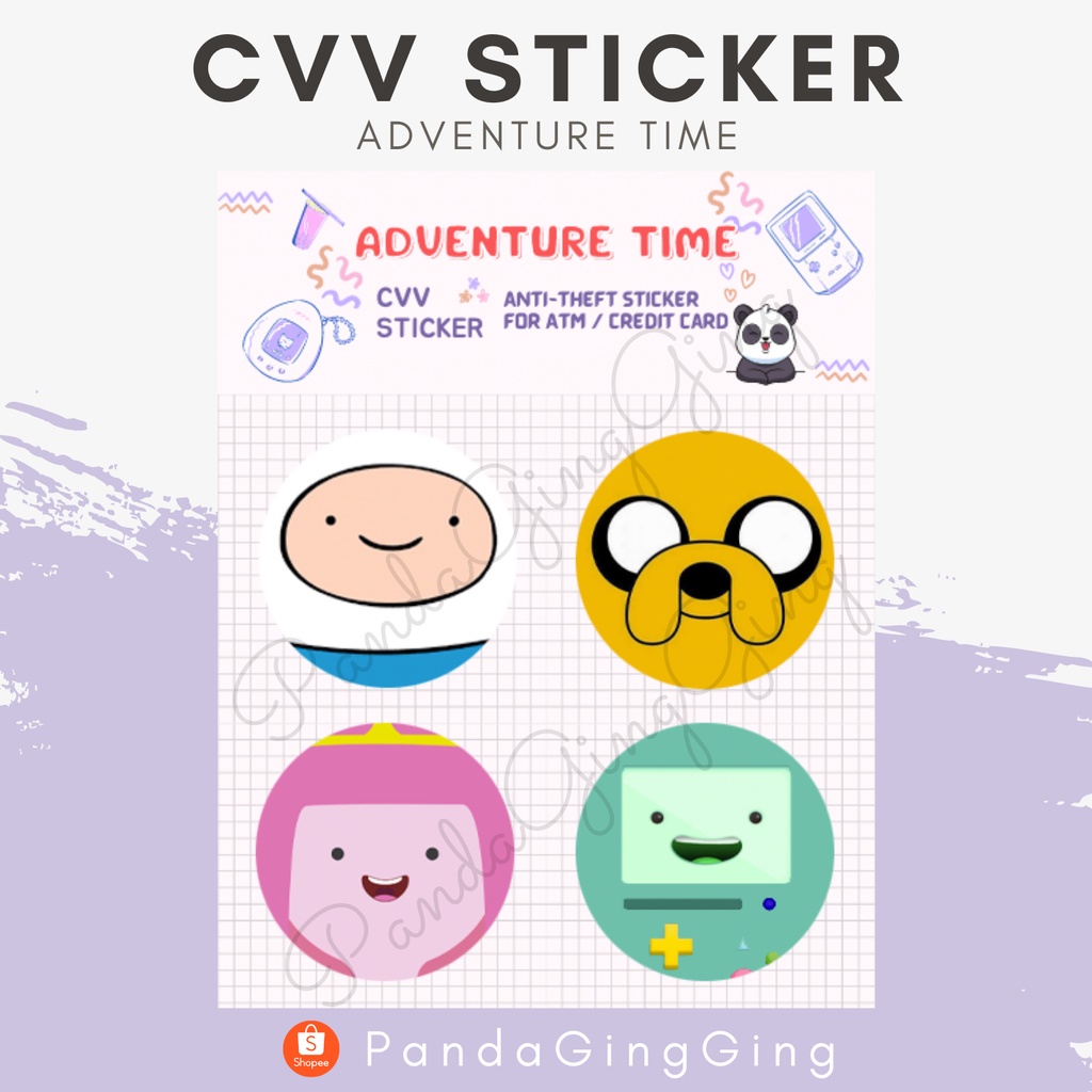 CVV Sticker Adventure Time (Anti-Theft Stickers for ATM/Credit Card ...