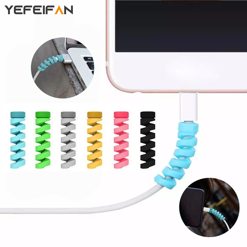 Cable Protector Saver Cover Spiral Silicone for Mobile Phone USB ...
