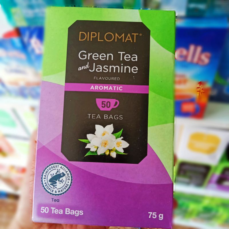 Green tea and jasmine Diplomat 50 bags 75g Aromatic flavoured | Shopee ...