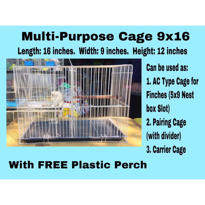 Multi-Purpose Cage 9x16 ( Pairing Cage, AC Type Finches Cage, Double ...