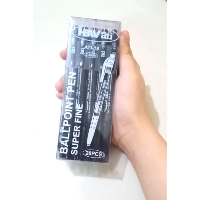 HBW ATI - 18 0.5mm ball point pen Retractable 20 pcs in one tube BLACK ...