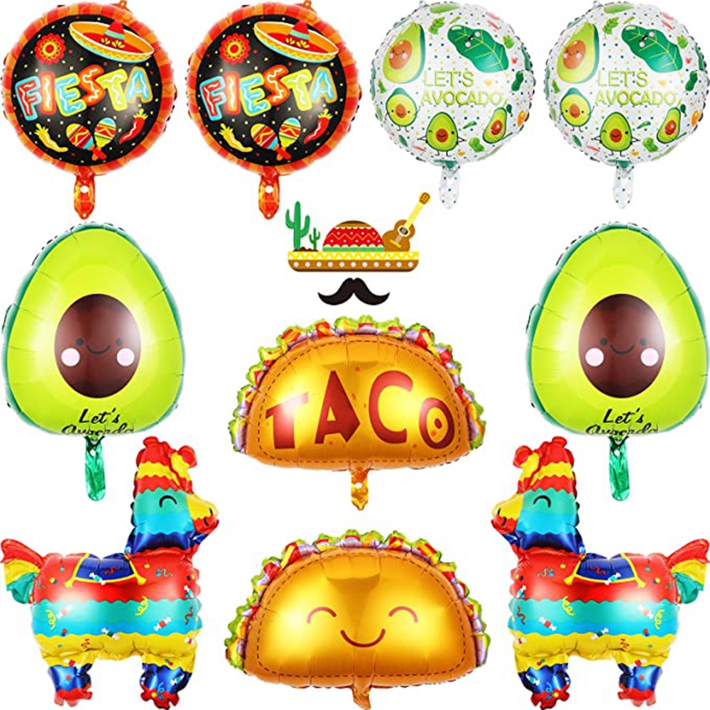 Taco Mylar Balloons Taco Foil Balloons Gold Taco Balloons for Birthday ...