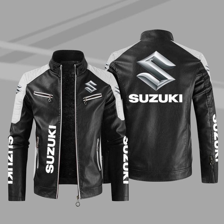 SUZUKI LOGO jacket Europe and the United States plus size men's GSX ...