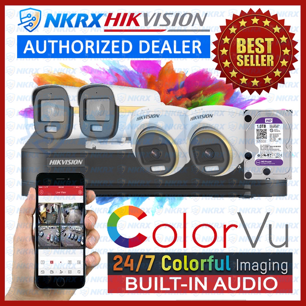 Hikvision Colorvu Kit with Audio 4CH 2MP CCTV Package 1080p | Mobile ... Hikvision Colorvu Kit with Audio 4CH 2MP CCTV Package 1080p | Mobile ...