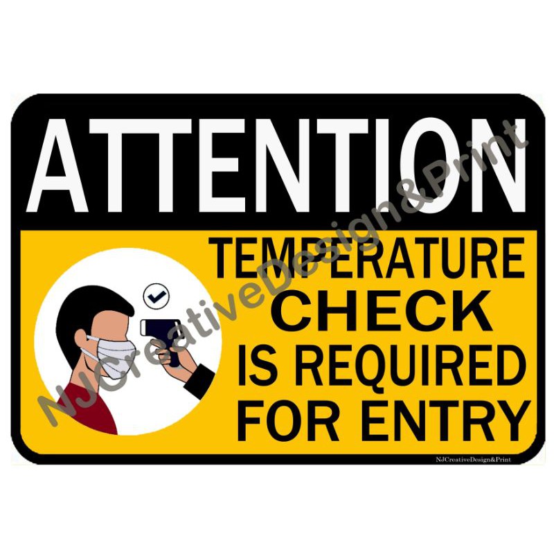 Temperature Check is Required-A4 Laminated Signage | Shopee Philippines