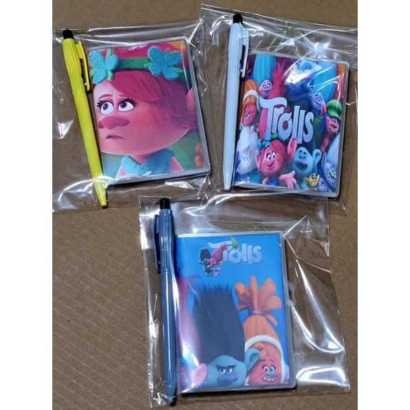 TROLLS MINI NOTEBOOK WITH PEN (per piece) | Shopee Philippines