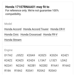 Honda 17107-RNA-A01 Gasket, Throttle Body | Shopee Philippines