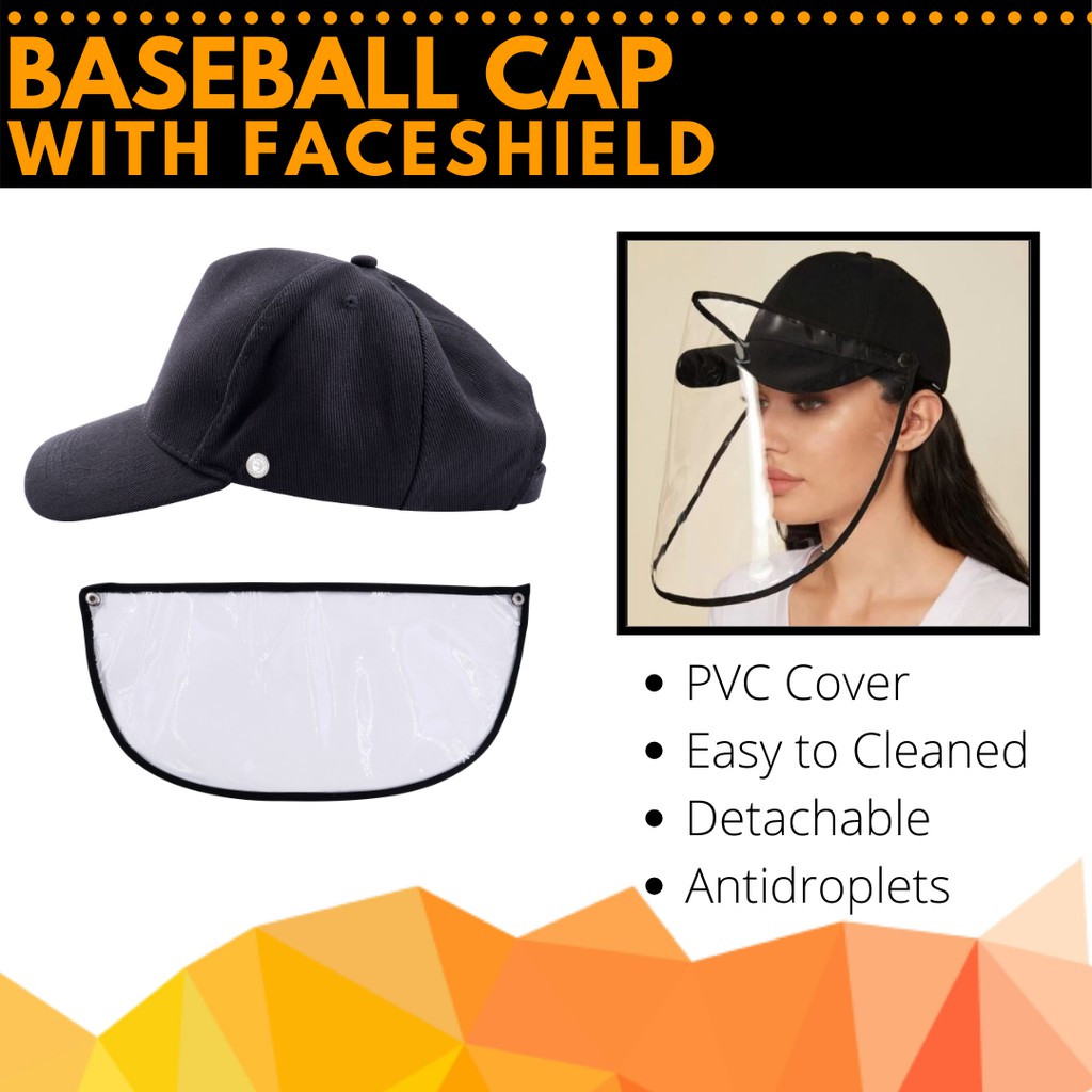 Protective Face Shield with Baseball Cap | PPE Cap with Removable Anti ...