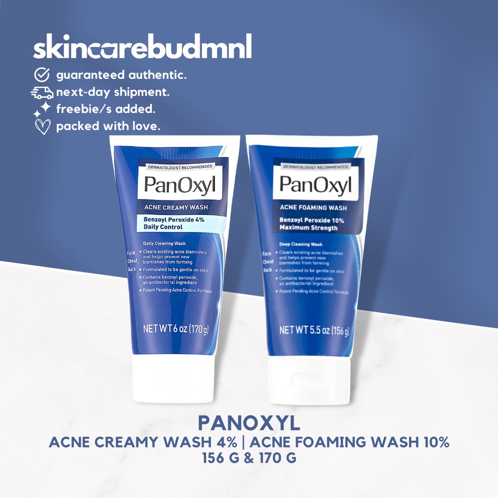 PanOxyl Acne Creamy Wash 4% | Acne Foaming Wash 10% with Benzoyl ...