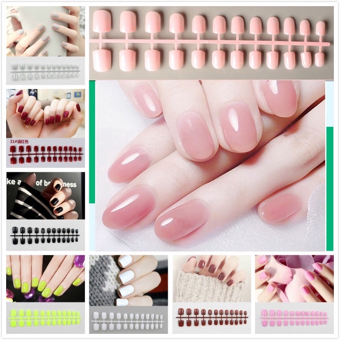 Born Pretty Fake Nail Tips Colorful False Manicure Reusable Artificial ...