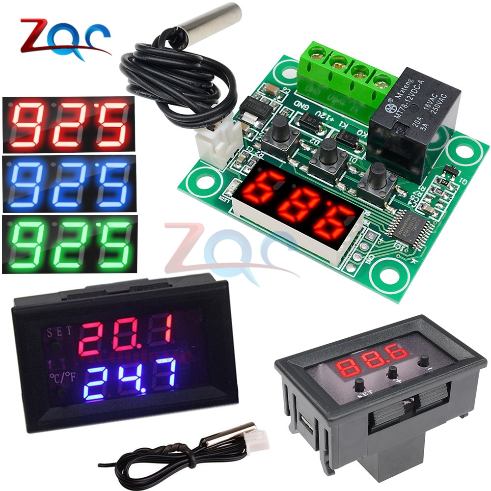DC 12V W1209WK W1209 Digital Thermostat Temperature Controller Regulator Thermoregulator ...