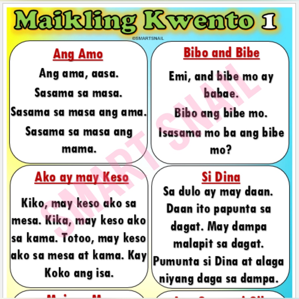 Reading PAGBASA Laminated Educational Chart A4 size presyo ₱19