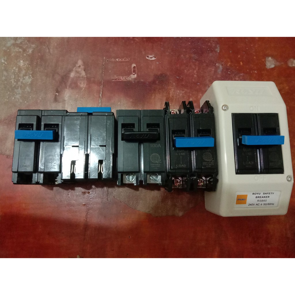 ROYU breakers ( plug-in ; bolt-on ) ( 15 / 20 / 30 / 40 / 60 / 100 amps ...
