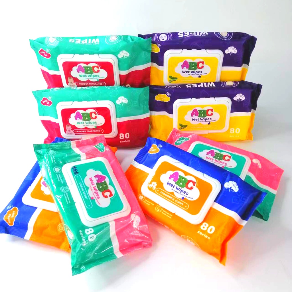 Little_Angel ABC Baby Care Wet Wipes 80 Sheets per pack | Shopee ...