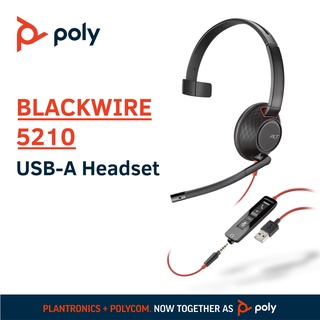 Poly - Blackwire 5210 - Wired, Single Ear (Monaural) Headset with Boom ...