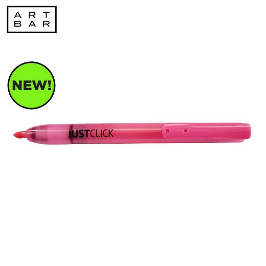 Morris Just Click Highlighter Retractable Pink Slim HLTJST004 - Art Bar PH | Shopee Philippines