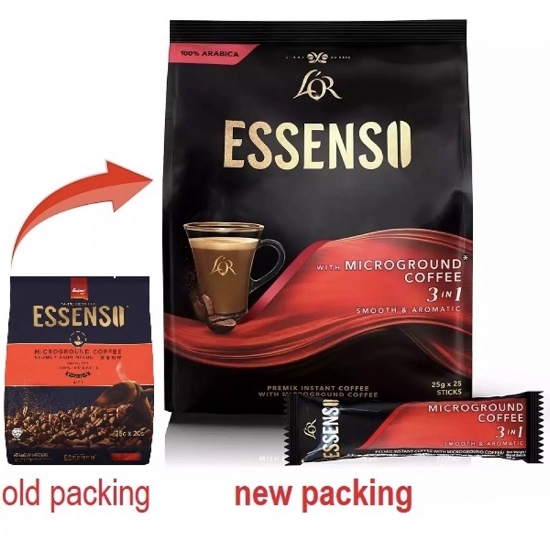 LOR Essenso Microground Coffee 3in1 Coffee Beans 20 sachets x 25g (500g ...