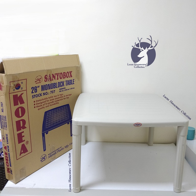 26 INCHES PLASTIC SQUARE TABLE MONOBLOCK TABLE / STURDY COFFEE TABLE ...