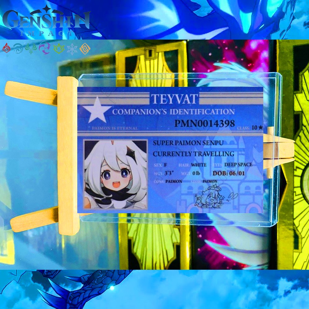 The genshin impact paimon card comes with sleeves that cover the 1933 1 ...