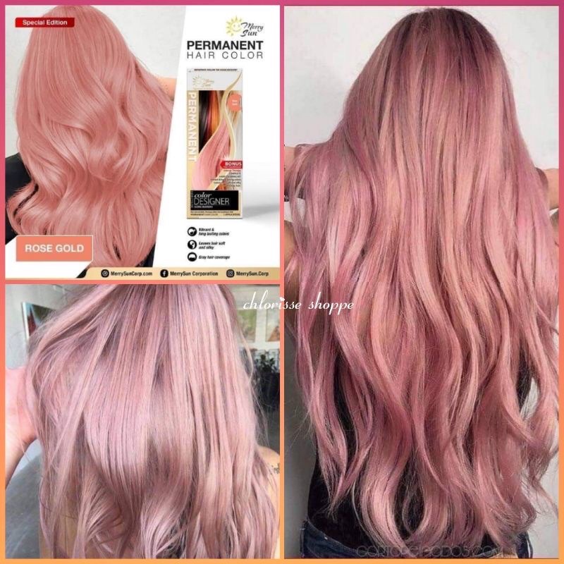 Rose Gold permanent hair color by Merry Sun | Shopee Philippines
