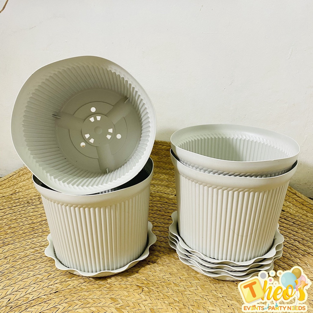 CORINTHIAN LUDU POT WITH PLATE Paso para sa halaman Round Pots Nursery ...