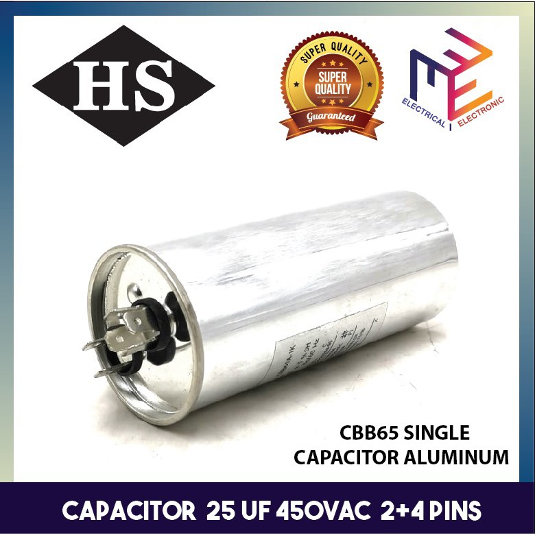 Capacitor 25 uf cbb65 aluminum 450vac motor run round capacitor for ...