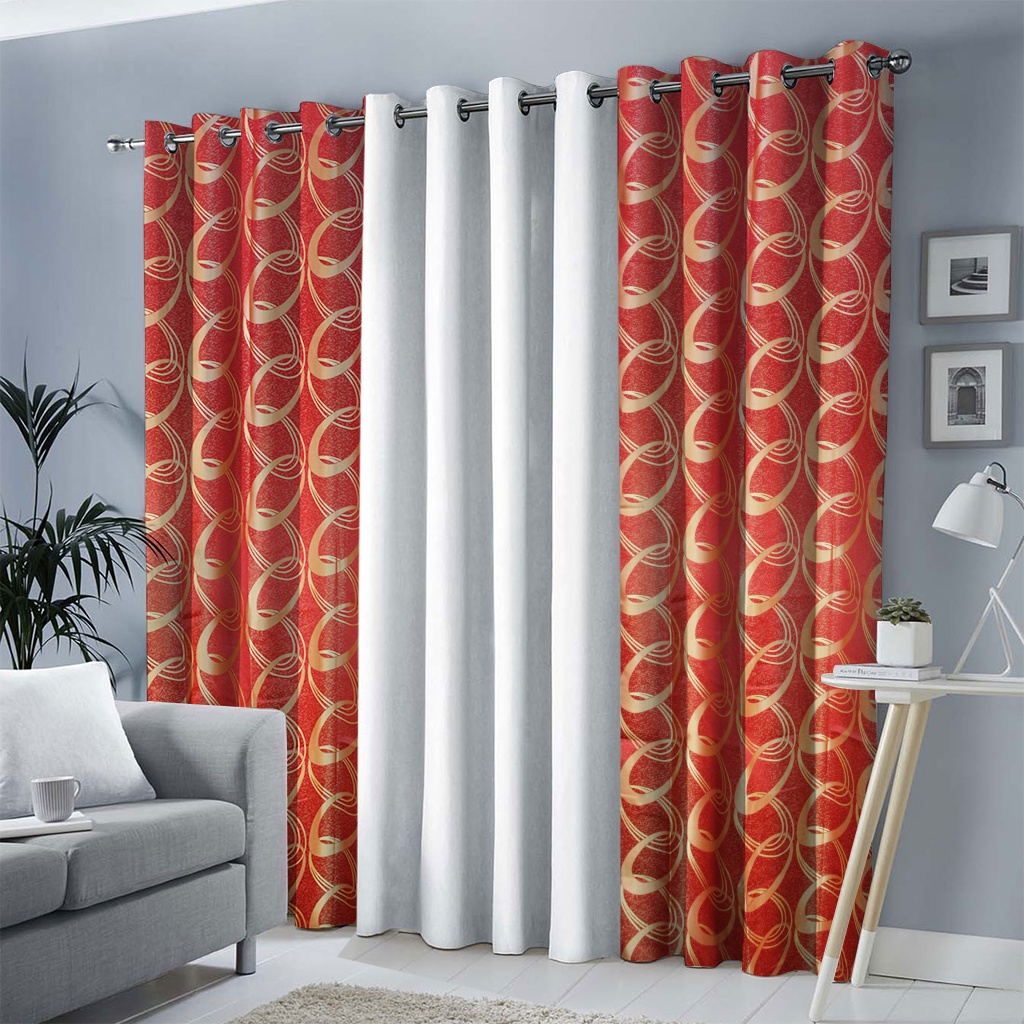 3 in 1 Set KAWAYI Curtain Brocade Organza with Ring | Shopee Philippines