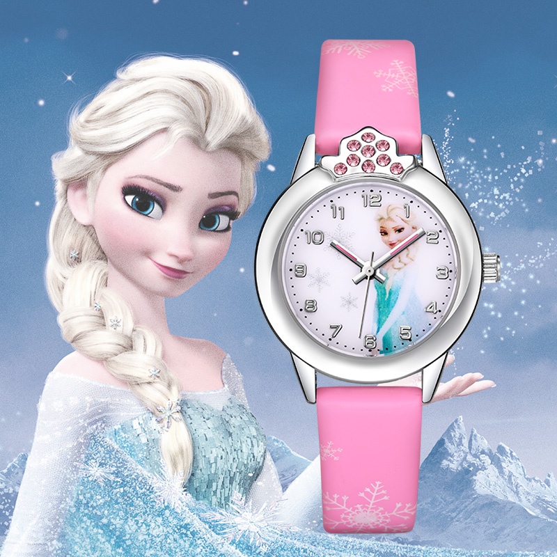 Girl Watch Princess Kids Leather Strap Cartoon Watches | Shopee Philippines
