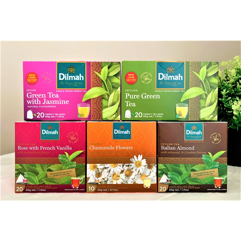 Dilmah Pure Ceylon Green Tea/Jasmine Flavour Green Tea/Exceptional ...