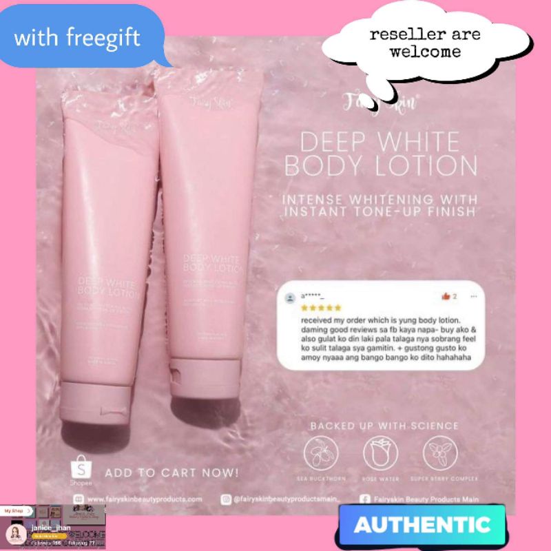 Cod Freebie Fairy Skin Deep White Body Lotion Shopee Philippines