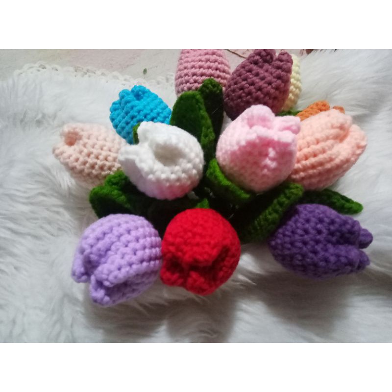 Mini Tulip Flowers Crochet | Shopee Philippines