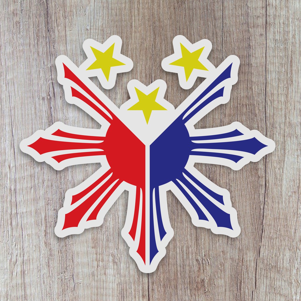 Three Stars and a Sun, Vinyl laminated Sticker | Shopee Philippines